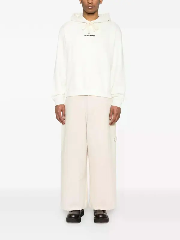 JIL SANDER Logo-print Hoodie - Neutrals