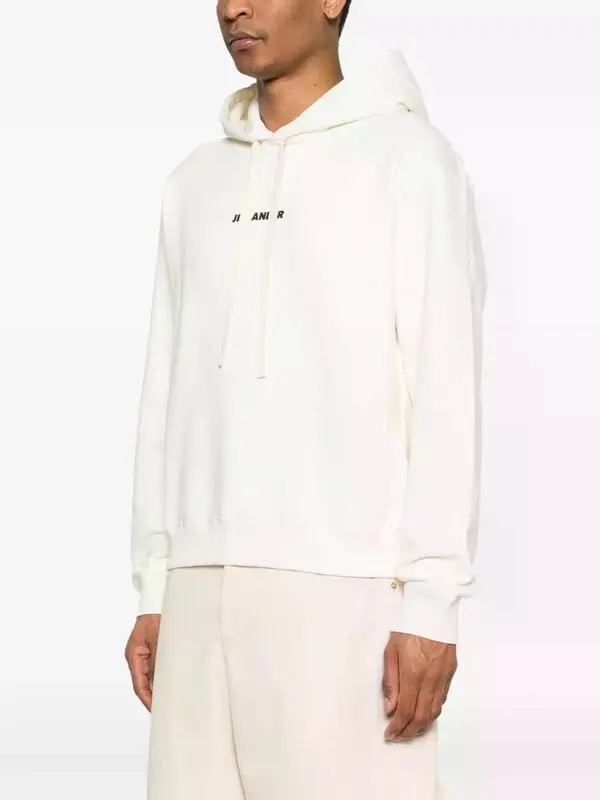 JIL SANDER Logo-print Hoodie - Neutrals