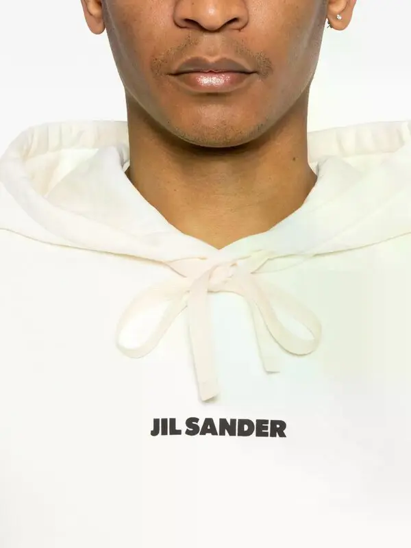 JIL SANDER Logo-print Hoodie - Neutrals