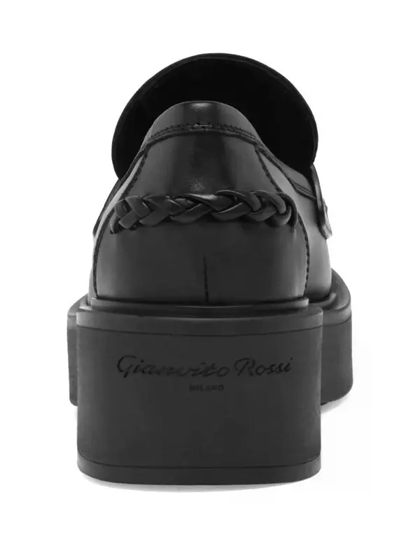 GIANVITO ROSSI Yuna Braided Loafers - Black