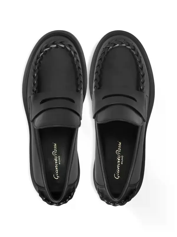 GIANVITO ROSSI Yuna Braided Loafers - Black