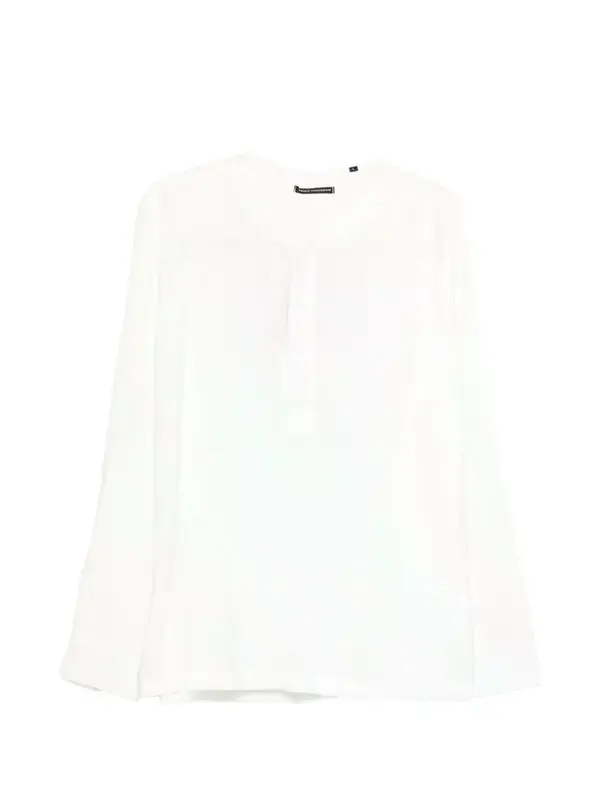 DANIELE ALESSANDRINI Long-sleeved Polo Shirt - White