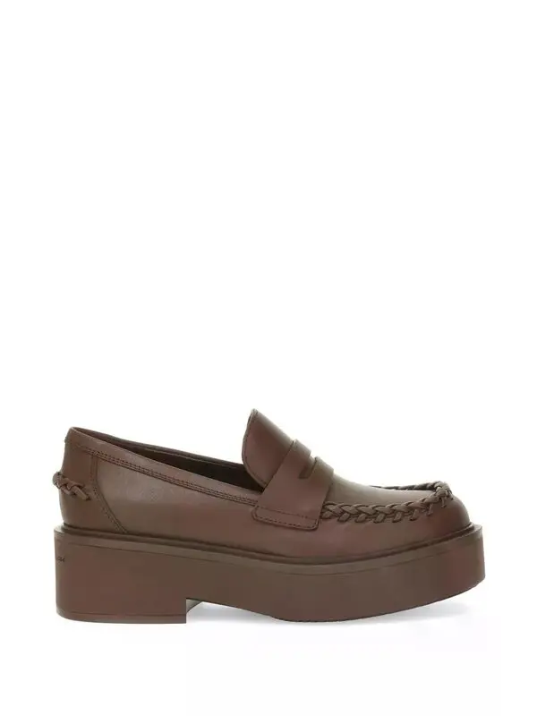 GIANVITO ROSSI Yuna Braided-detail Loafers - Brown