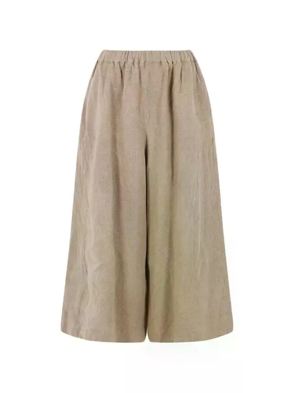 Comme Des Garçons Elasticated-waist Linen Trousers - Neutrals