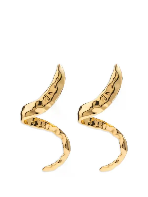 Federica Tosi Snake Textured Drop Earrings - Gold