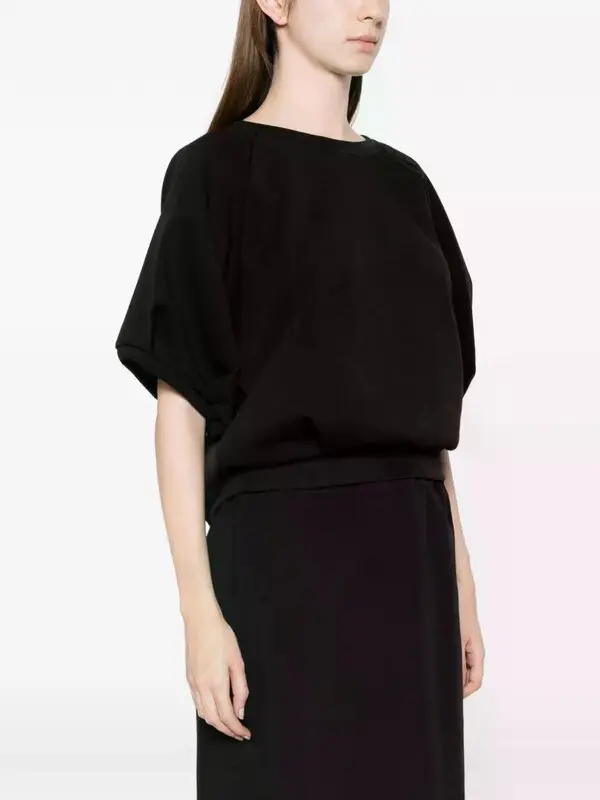 DEHA Short-sleeve T-shirt With Pleated Detailing - Black