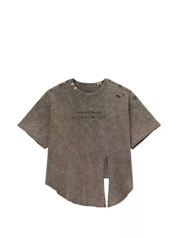 MUSIUM DIV. Distressed Split-back T-shirt