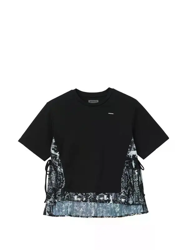 MUSIUM DIV. Panelled T-shirt With Bandana Print - Black