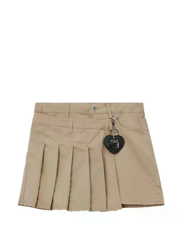 MUSIUM DIV. Pleated Heart-charm Shorts - Neutrals