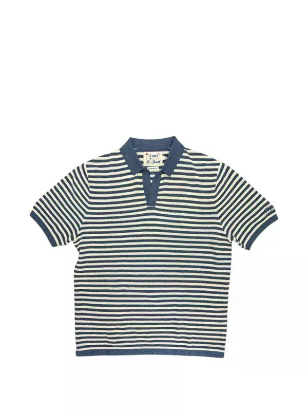 MC2 SAINT BARTH Sloan Stripes Cotton Striped Top - Blue