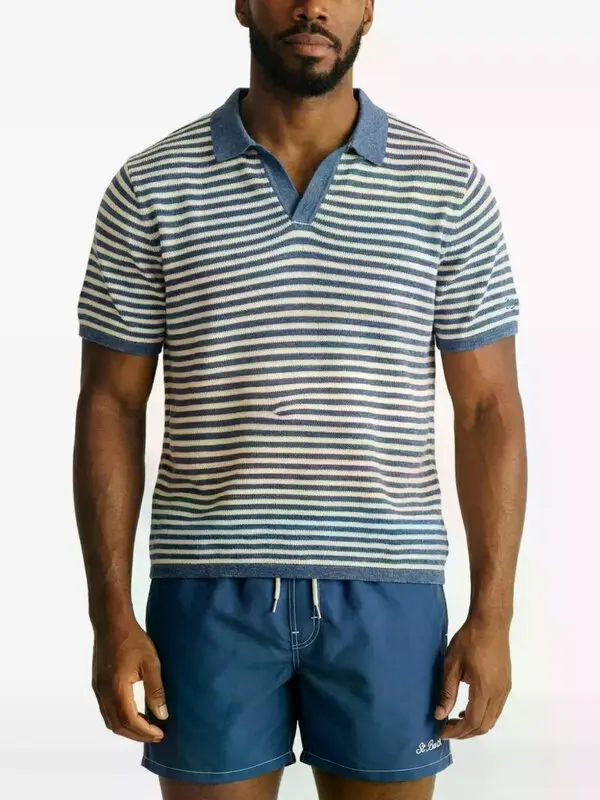 MC2 SAINT BARTH Sloan Stripes Cotton Striped Top - Blue