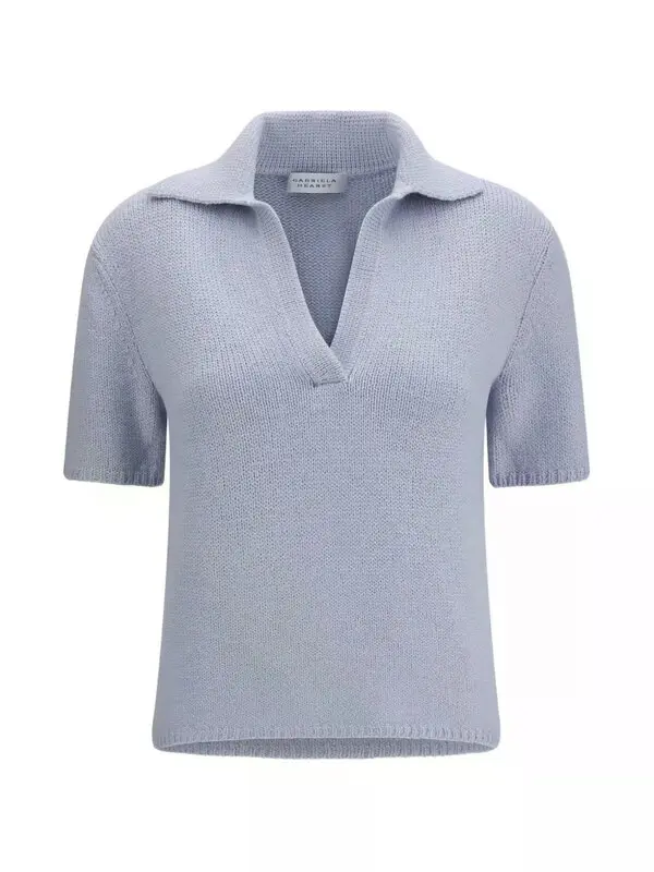 Gabriela Hearst Sohan Short-sleeved V-neck Sweater - Blue