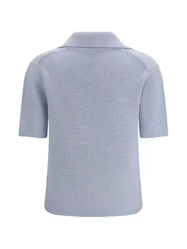 Gabriela Hearst Sohan Short-sleeved V-neck Sweater - Blue