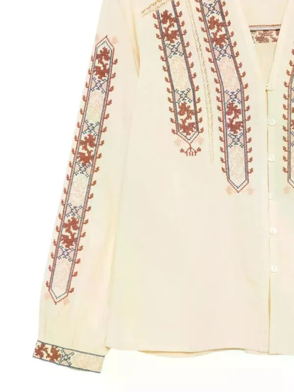 Ba&sh Faustina Embroidered Blouse - Neutrals