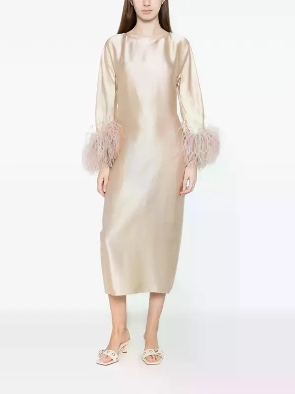 STEPHAN JANSON Feather-trim Midi Dress