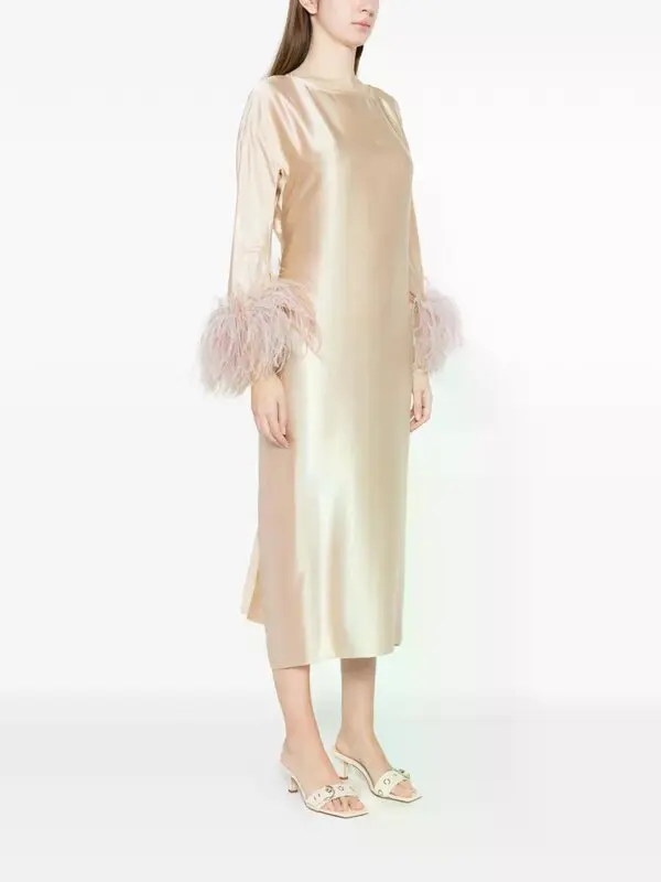 STEPHAN JANSON Feather-trim Midi Dress