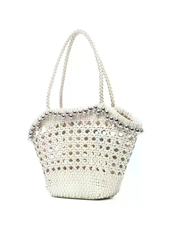 OSOI Lip Woven Shoulder Bag - White