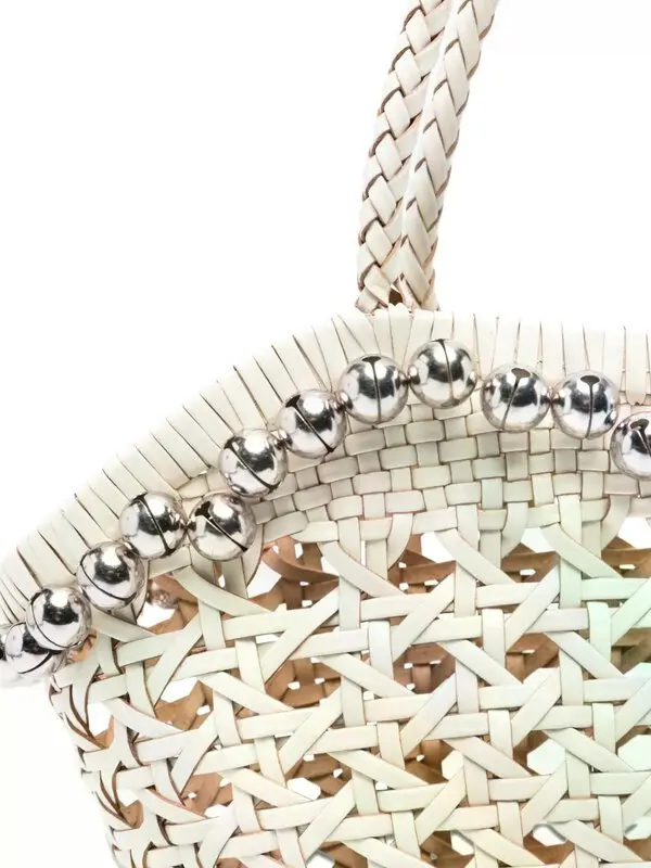 OSOI Lip Woven Shoulder Bag - White