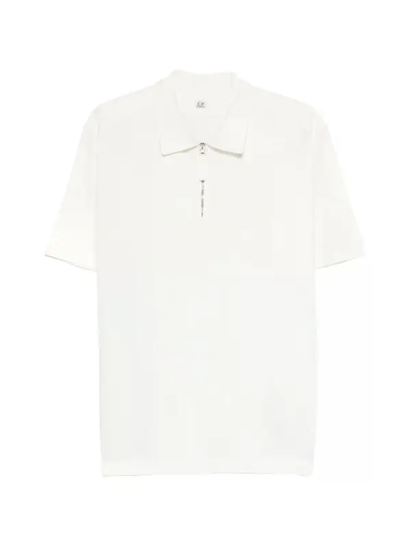 C.P. COMPANY Zip-up Polo Shirt - Neutrals