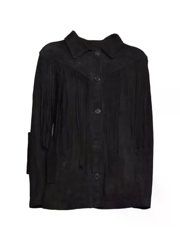 BLUSOTTO Leather Fringed Jacket