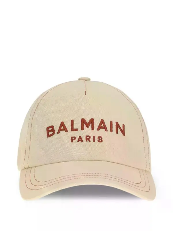 Balmain Paris Embroidered Cap - Neutrals