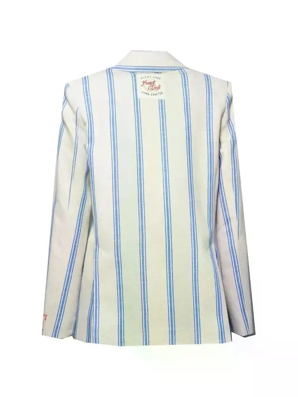 FRONT STREET 8 Striped Double-breasted Blazer