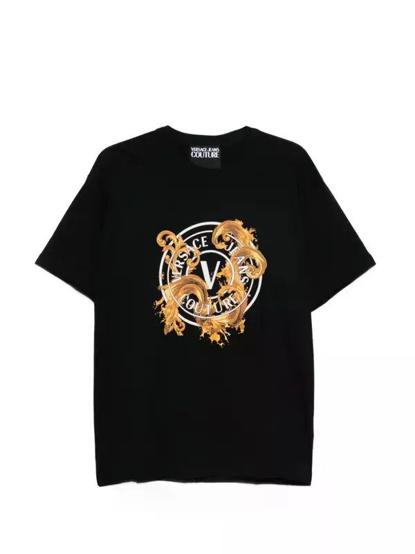 Versace Logo-print Cotton T-shirt - Black
