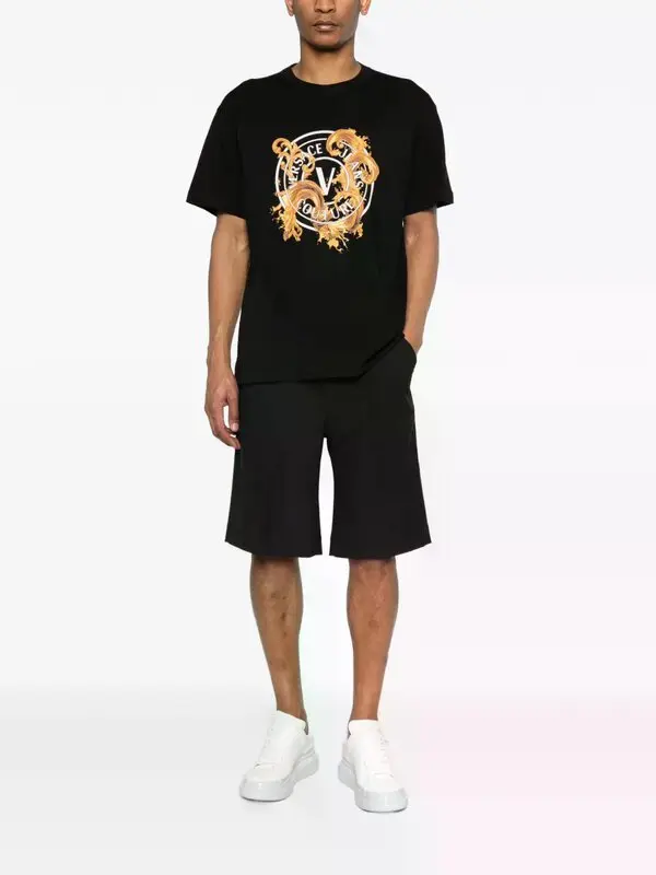 Versace Logo-print Cotton T-shirt - Black