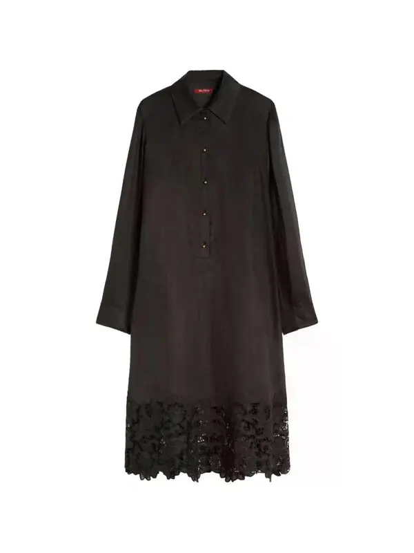 Max Mara Lace-panel Midi Dress - Black