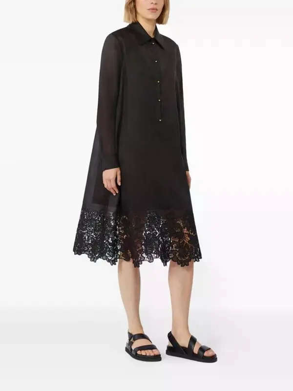 Max Mara Lace-panel Midi Dress - Black