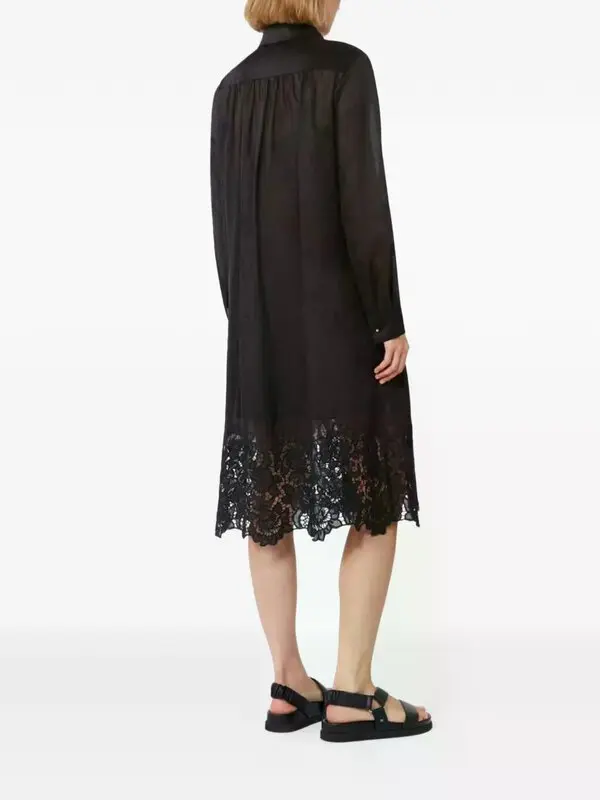 Max Mara Lace-panel Midi Dress - Black