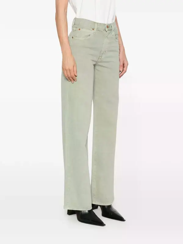 SLVRLAKE Grace Wide Leg Jeans - Green
