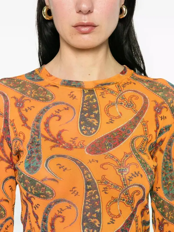 Etro Paisley-print Top - Orange