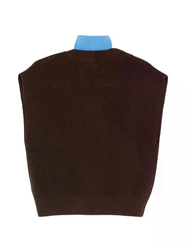 Tibi Cardigan Stitch Vest With Removable Dickie