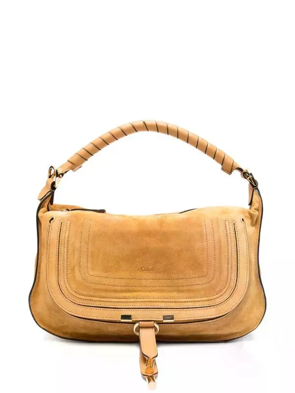Chloé Small Marcie Topstitched-handle Tote - Brown
