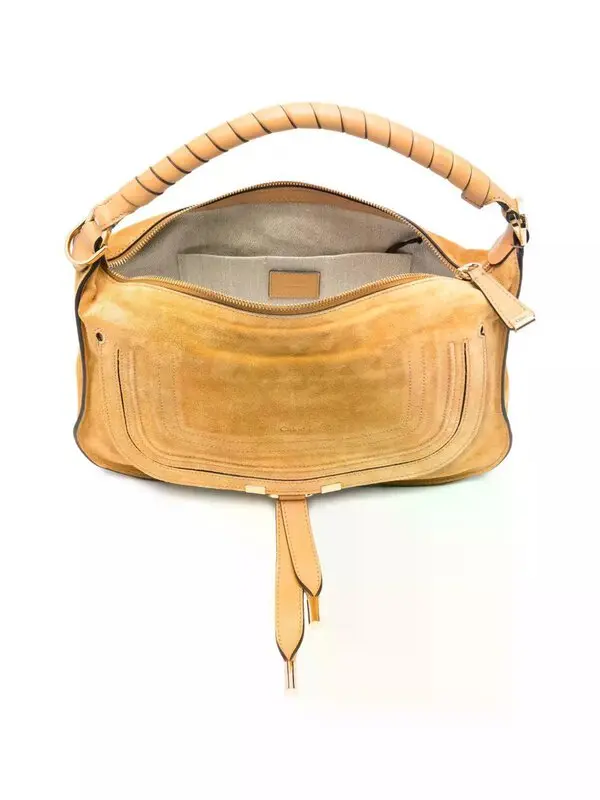Chloé Small Marcie Topstitched-handle Tote - Brown