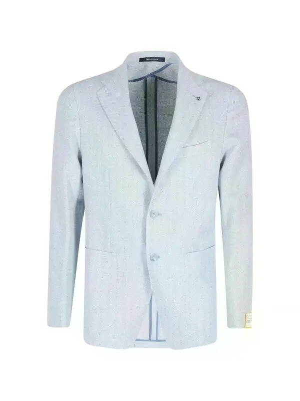 Tagliatore Montecarlo Herringbone Blazer - Blue