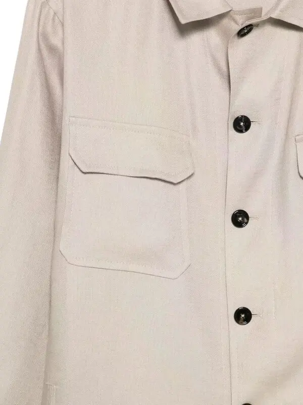 Tagliatore Buttoned-pocket Shirt Jacket - Neutrals