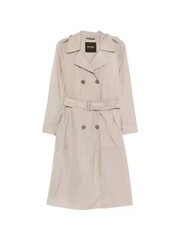 MOORER Cleopatra Belted Double-breasted Trench Coat - Neutrals