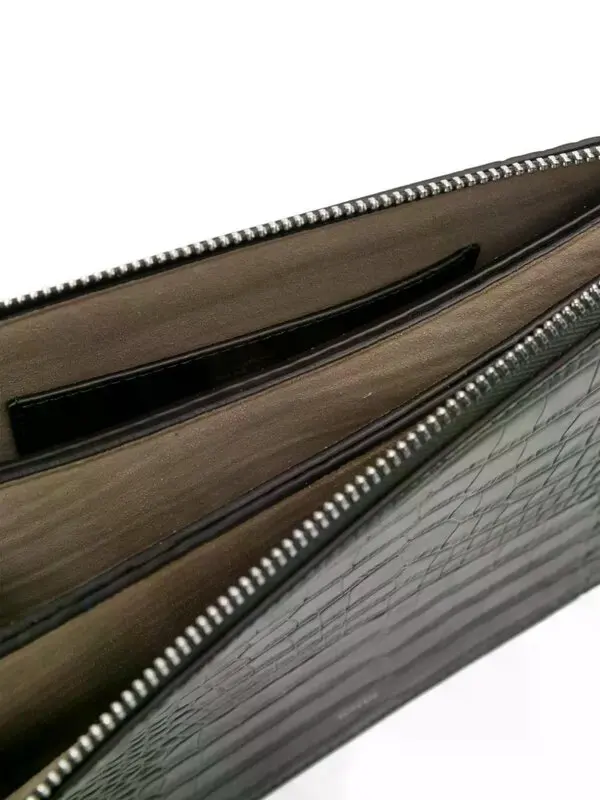 TOTEME Threefold Croc-embossed Clutch Bag - Green