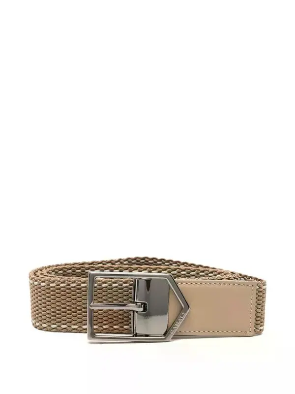 Canali Woven Buckle Belt - Neutrals