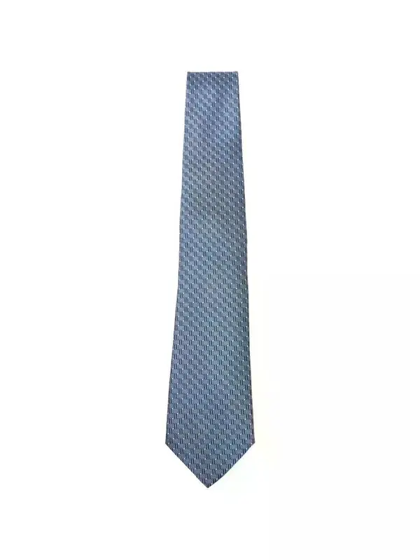 Canali Geometric-pattern Neck Tie - Blue
