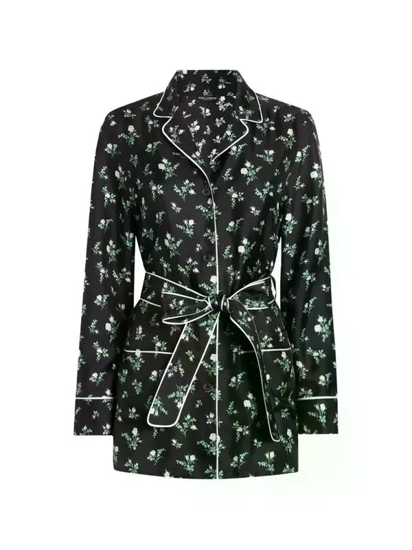 Dolce & Gabbana Roses And Lilies Of The Valley-print Twill Shirt - Black