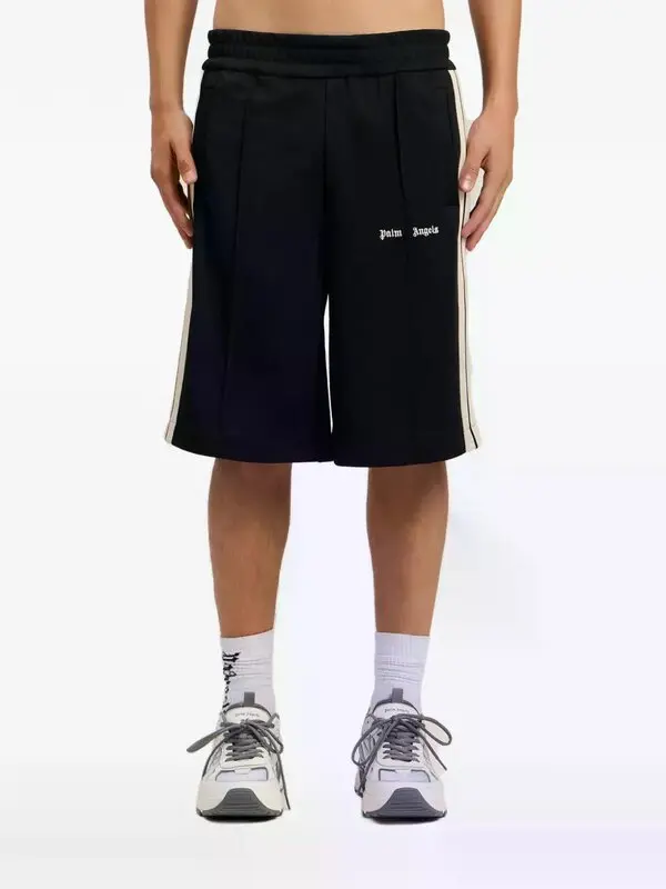 Palm Angels Logo-embroidered Track Shorts - Black