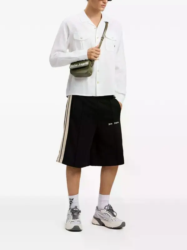 Palm Angels Logo-embroidered Track Shorts - Black