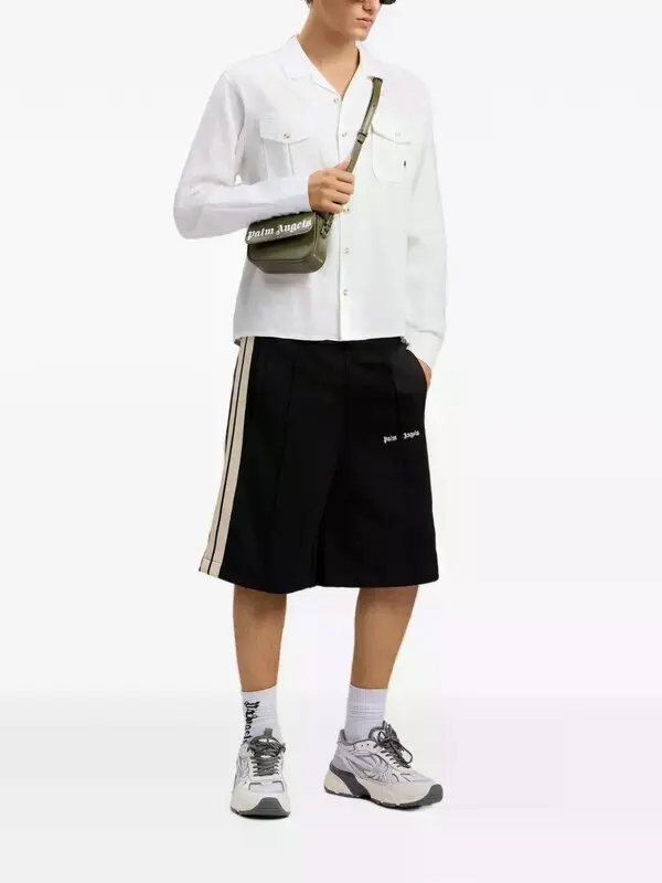 Palm Angels Logo-embroidered Track Shorts - Black