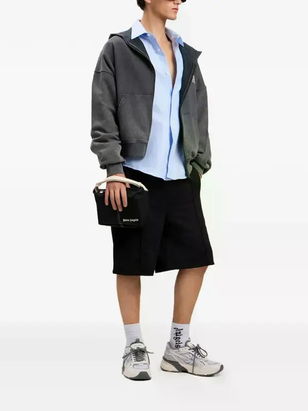 Palm Angels Curved Logo Track Shorts - Black