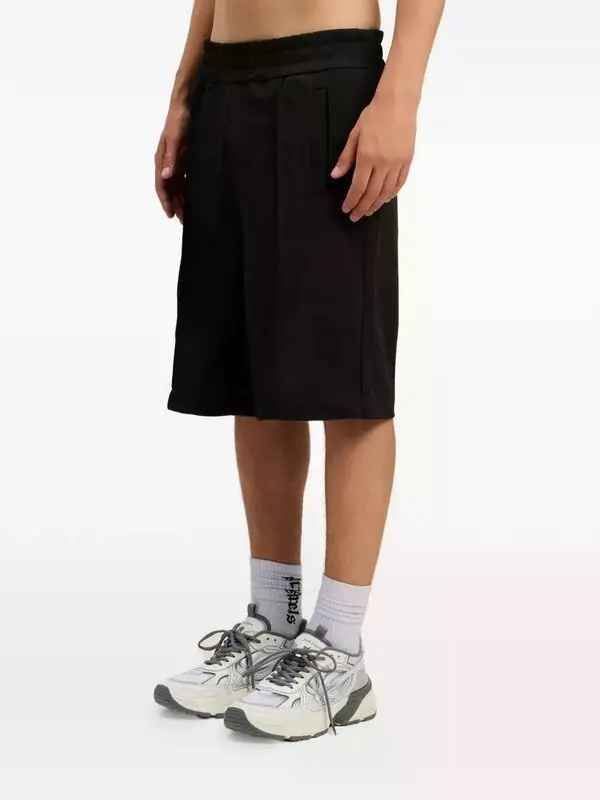 Palm Angels Curved Logo Track Shorts - Black