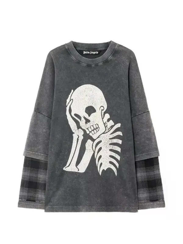 Palm Angels Skull Graphic Long-sleeve Shirt