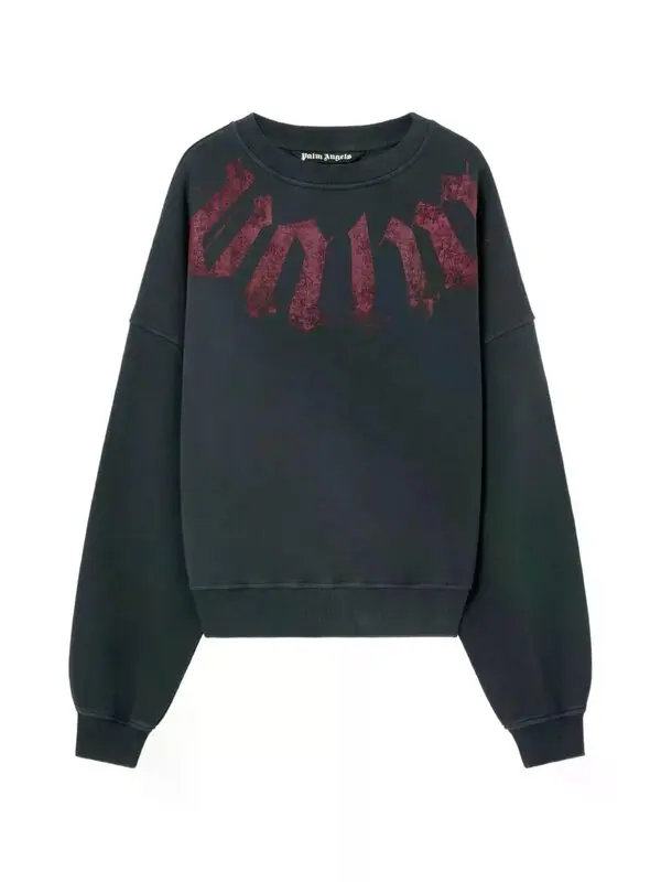 Palm Angels Neck-logo Sweatshirt - Black